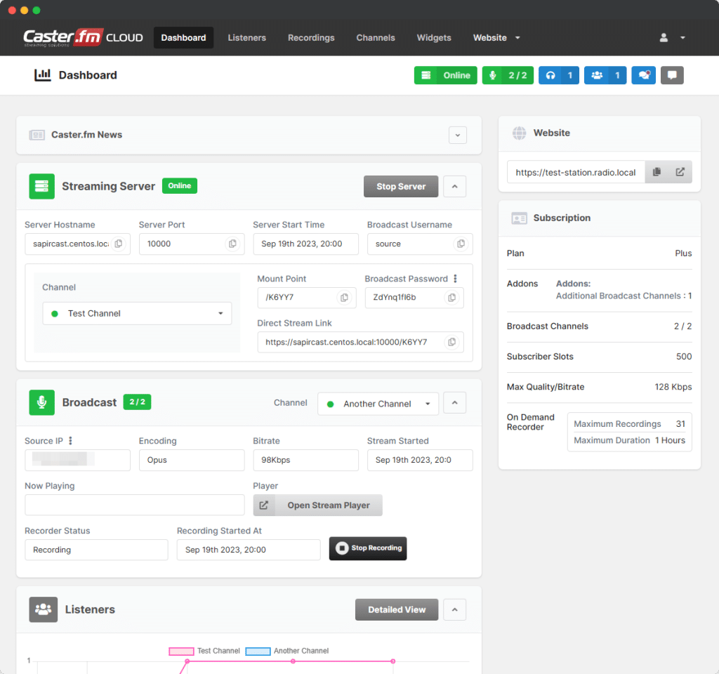 Free Cloud Stream Hosting - Caster.fm